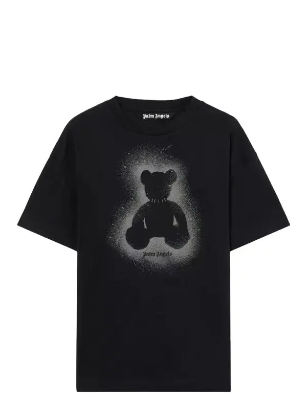 Palm Angels Spray Bear Graphic T-shirt - Black