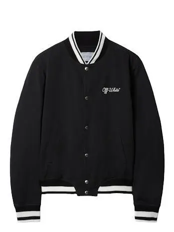 Off-White Script Cotgab Souvenir Varsity Jacket - Black