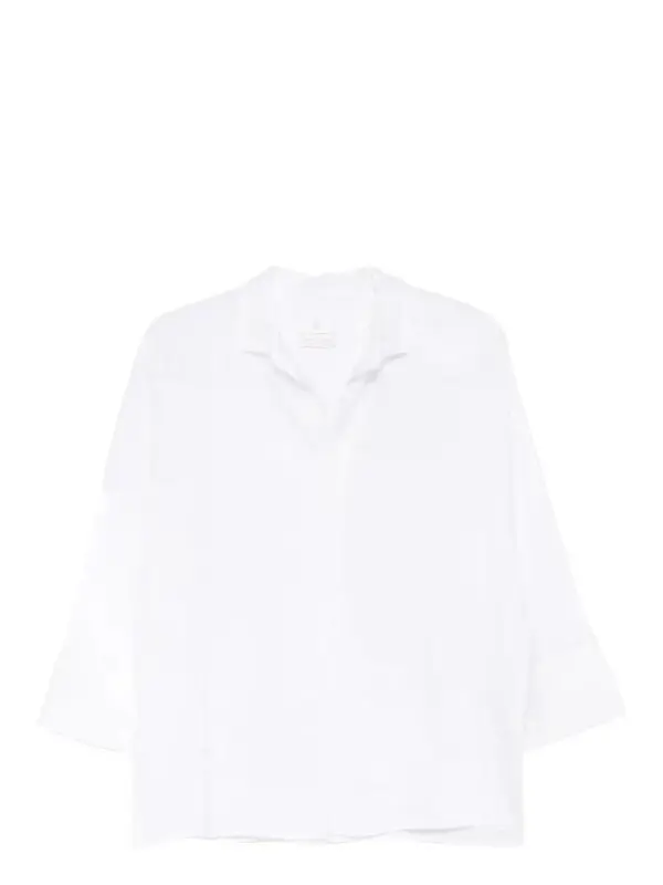 TRAME AUREE Cuff Blouse - White