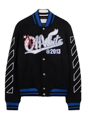 Off-White Wool Varsity Jacket - Black