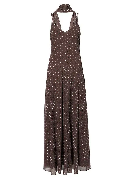 4TH & RECKLESS Polka-dot Woven Maxi Dress With Stole - Multi