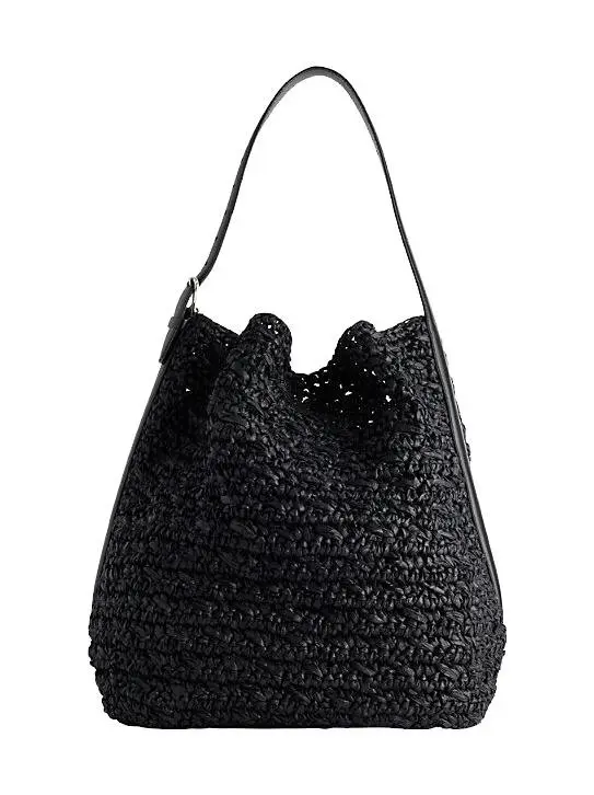 TOTEME Raffia Belted Tote Bag - Black