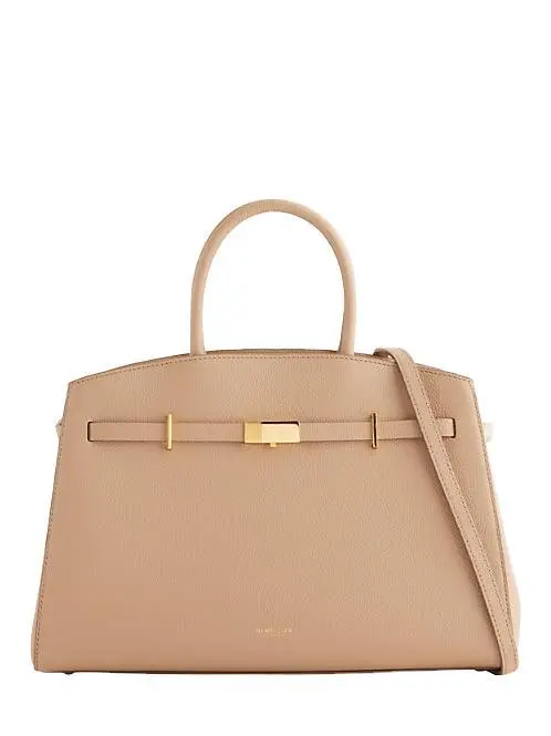 DEMELLIER The Midi Hudson Leather Top-handle Bag - Lt Taupe