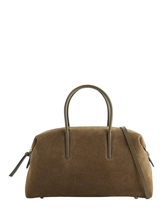 DEMELLIER The Midi Stockholm Suede Shoulder Bag - Dp Khaki/dp Khaki