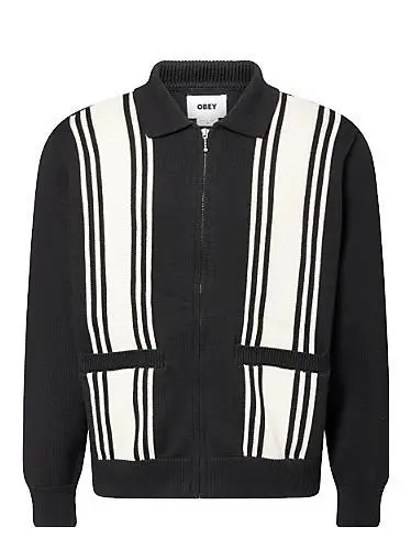 Obey Cotton-blend Zip-up Cardigan - Black