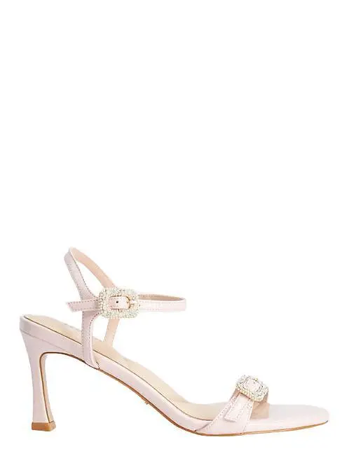 DUNE Milana Faux-leather Heeled Sandals - Pink Rept Print Leather