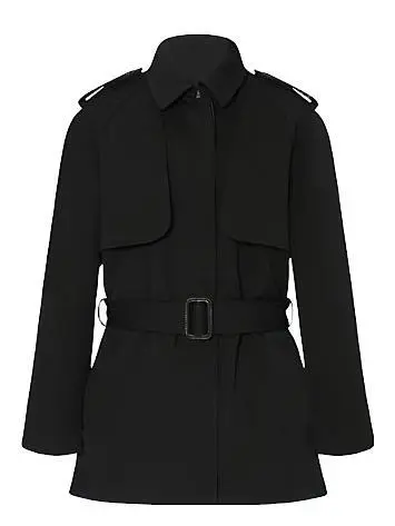 THE ROW Usuaia Wool Trench Jacket - Black