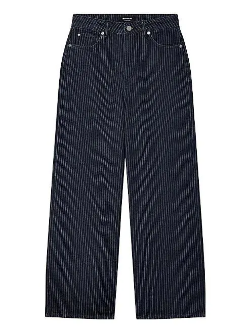 Whistles Pinstripe Straight-leg Denim Jeans - Blue