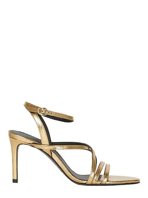 The Kooples Patent-leather Heeled Sandals - Shiny Gold