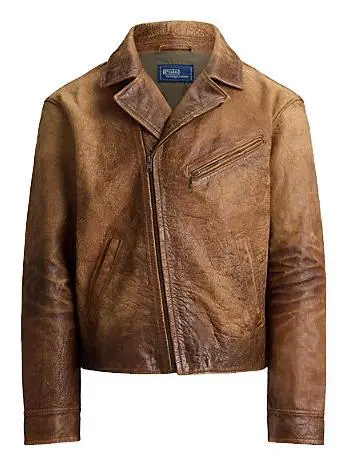 Polo Ralph Lauren Newsboy Leather Jacket - Brown X