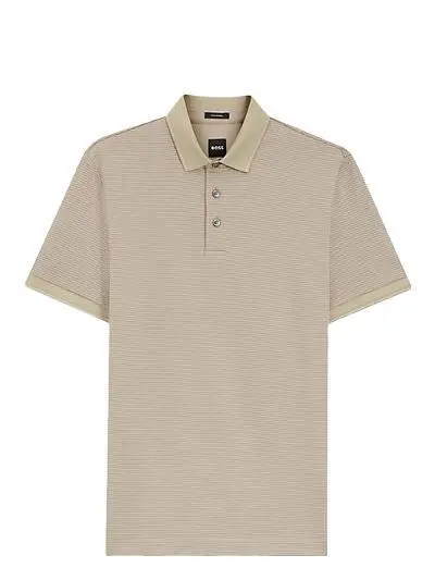 BOSS Parlay Short-sleeved Cotton Polo Shirt - Open Beige