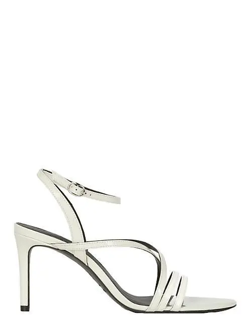 The Kooples Patent-leather Heeled Sandals - Ecru