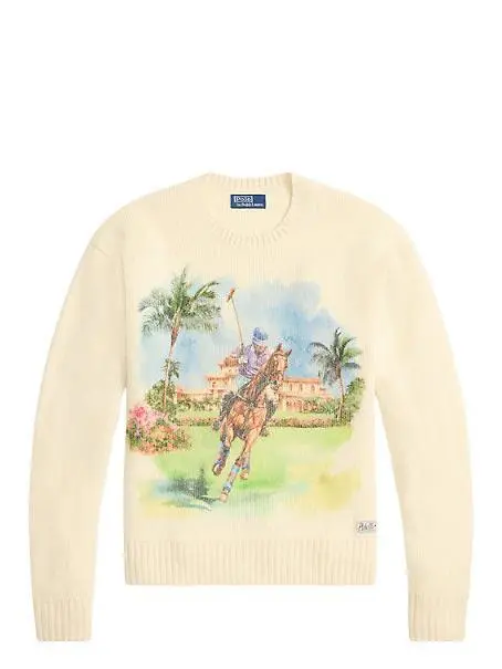 Polo Ralph Lauren Graphic-print Cashmere Jumper - Cream Combo