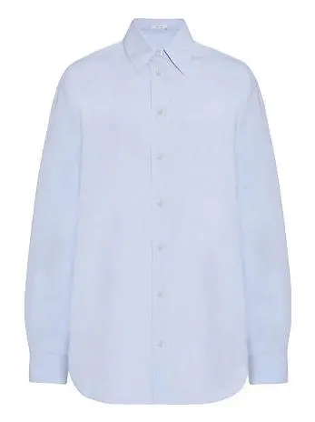 THE ROW Gavina Classic Cotton Shirt - Light Sky Blue