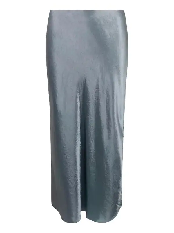 Vince Satin Side-slit Slip Skirt - Blue