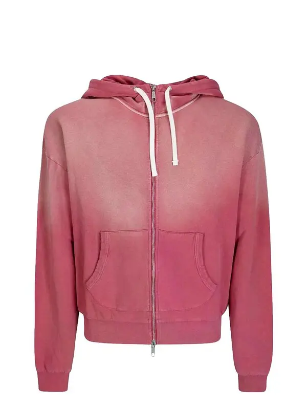 BRAIN DEAD Padded-elbow Zip-up Hoodie - Red