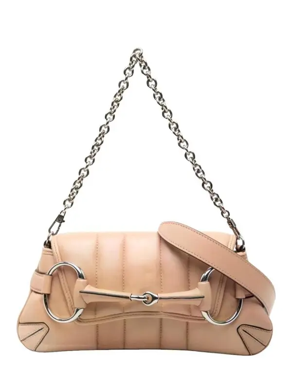 Gucci Small Quilted Calfskin Horsebit Chain Satchel - Brown