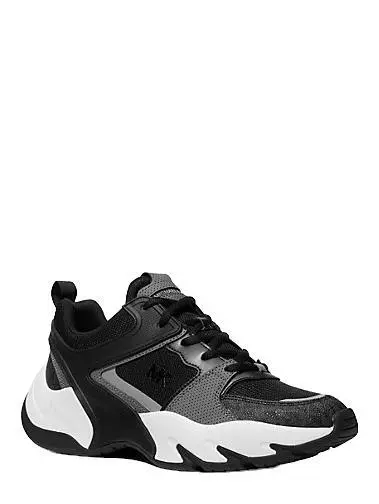 Michael Kors Chase Mixed-media Trainer - Black