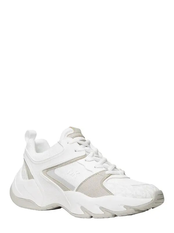 Michael Kors Chase Mixed-media Trainer - White