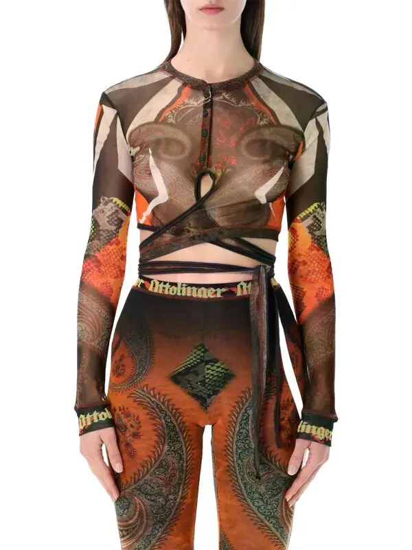 Ottolinger Printed Long-sleeve Top - Orange