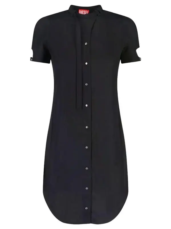 DIESEL® Button-up Dress With Cut-out Sleeves - Black