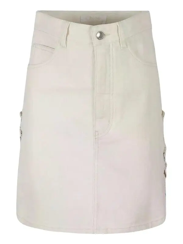 Chloé Lace-detail Mini Skirt - Neutrals