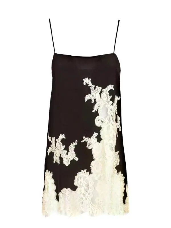 SEMICOUTURE Lace-appliqué Top - Brown