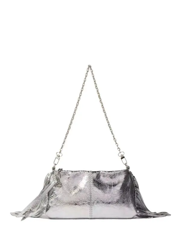 Maje Fringed-embellishment Clutch Bag - Silver