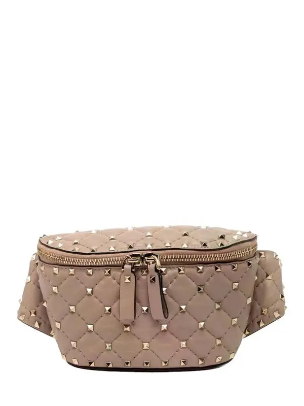 Valentino Garavani 2000-2017 Nappa Rockstud Spike Belt Bag - Brown