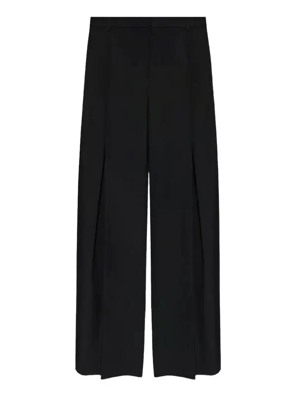 Casablanca Pleated Wide Leg Trousers - Black