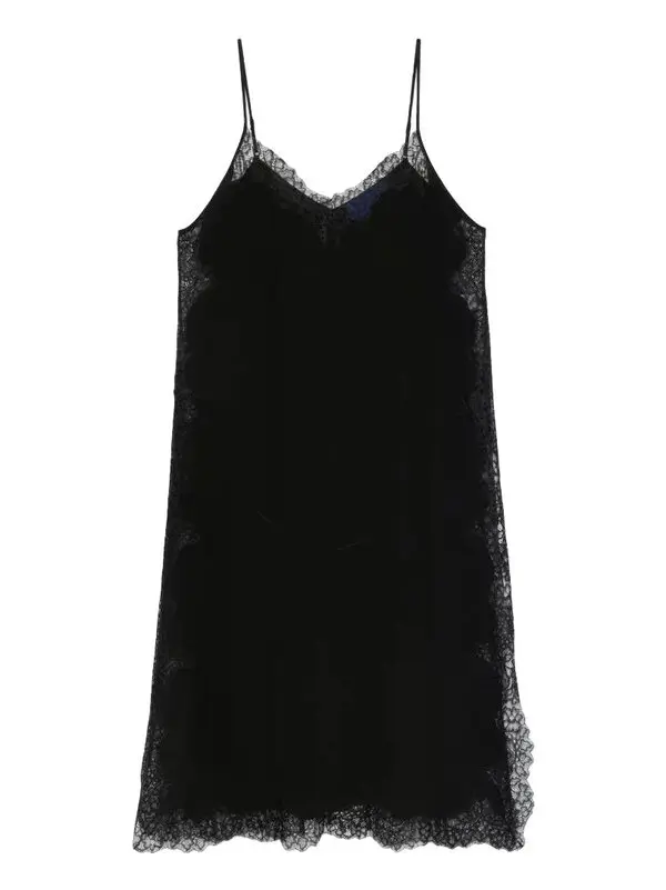 MES DEMOISELLES Lace Trim Top - Black