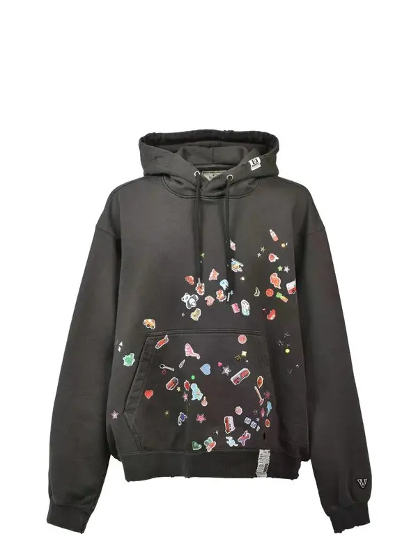 Mihara Yasuhiro Stickers Hoodie - Black