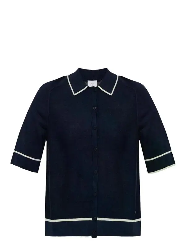 Bogner Contrast Collar Cardigan - Blue