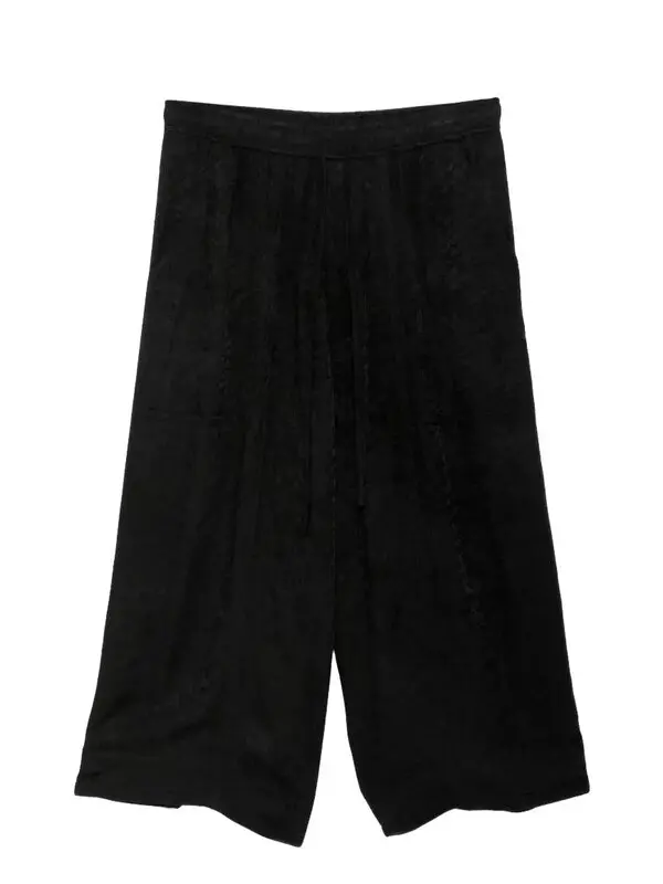 JULIUS Cropped Baggy Trousers - Black