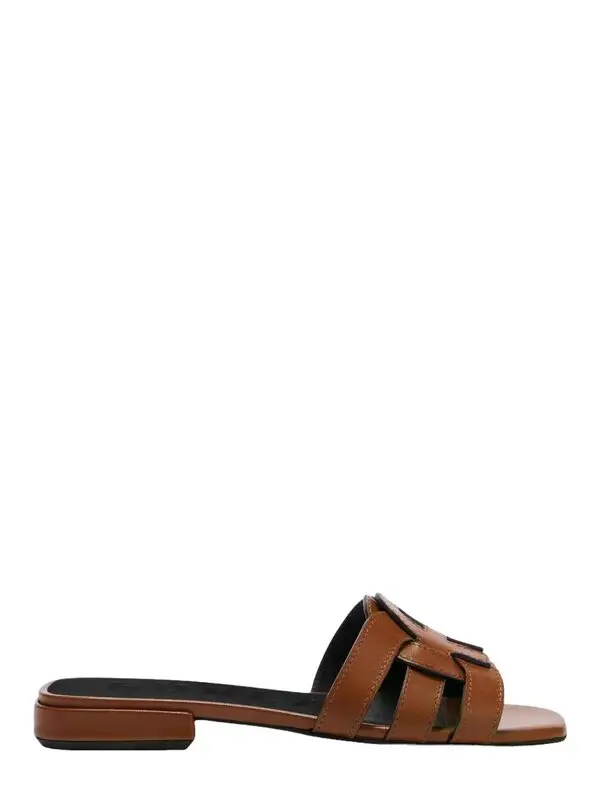 Furla Leather Flat Sandals - Brown