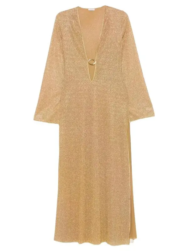 Oseree Ring-detail Maxi Dress - Neutrals