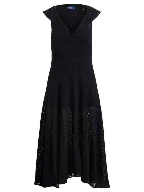 Polo Ralph Lauren Lynton Ruffled Midi Dress - Black