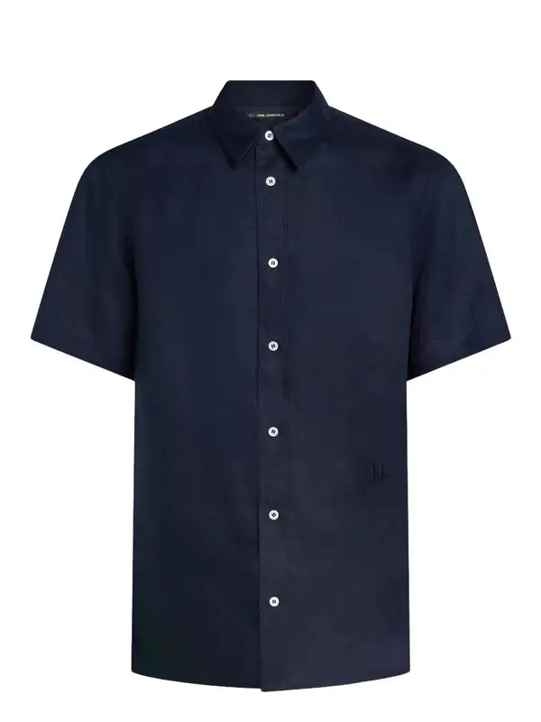 Karl Lagerfeld Embroidery Linen Shirt - Blue