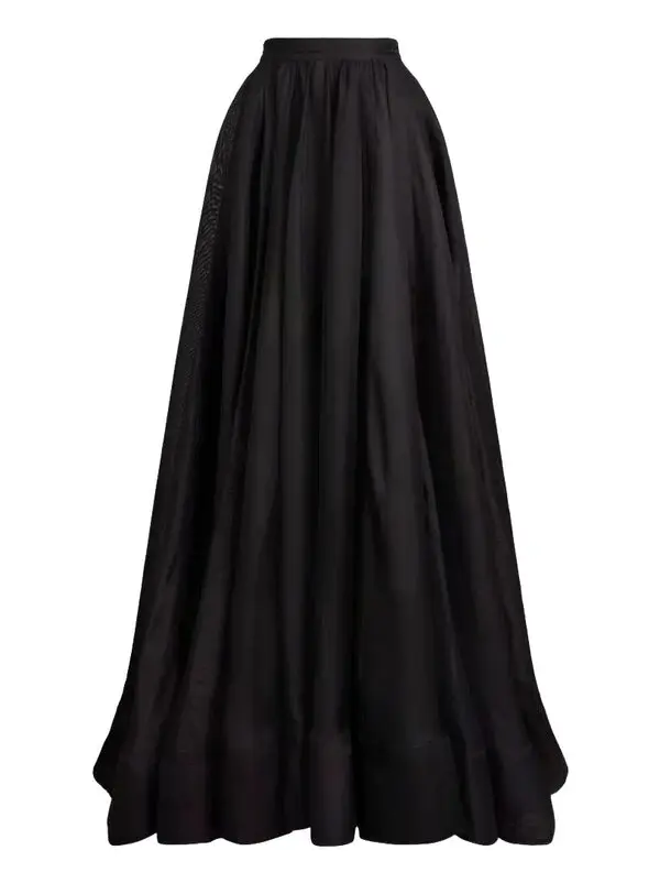 Ralph Lauren Ivanna Silk Midi Skirt - Black