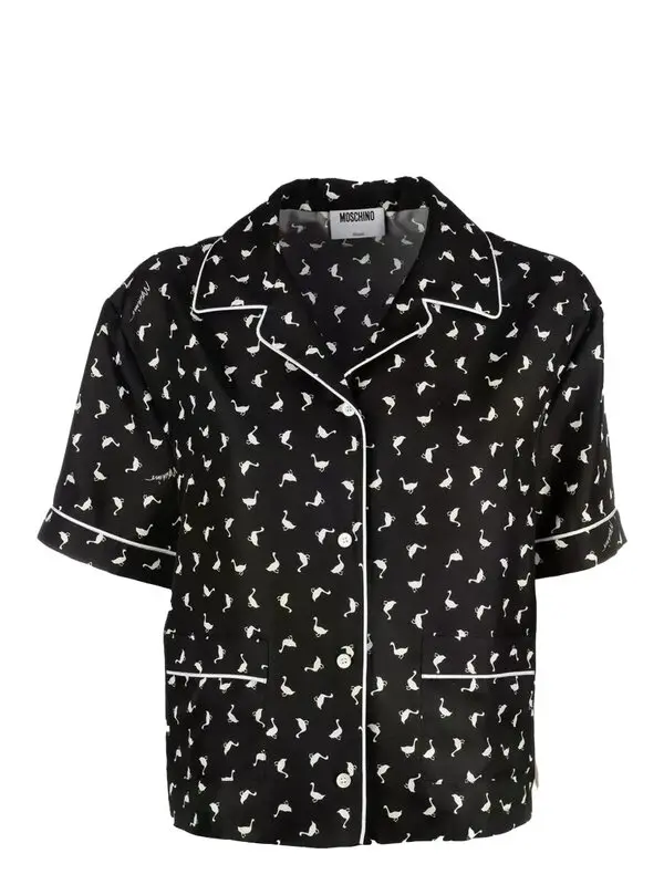 Moschino Goose-print Shirt - Black