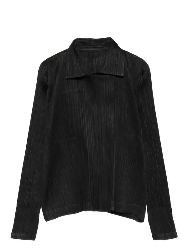 Issey Miyake Pleated Collar Jacket - Black
