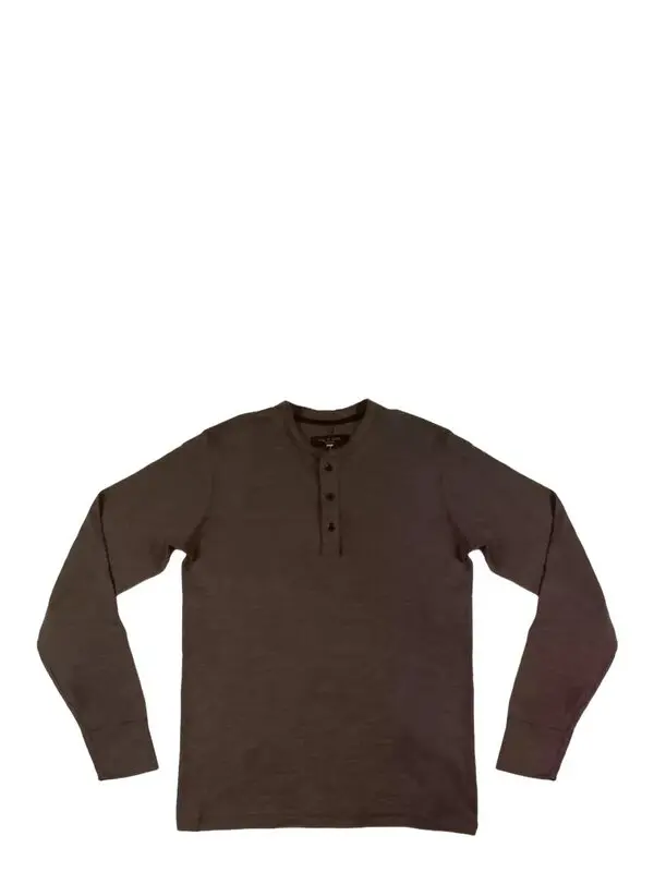 Rag & Bone Henley Crew-neck T-shirt - Brown