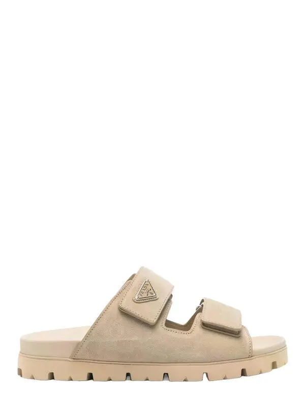 Prada Logo-appliqué Sandals - Neutrals