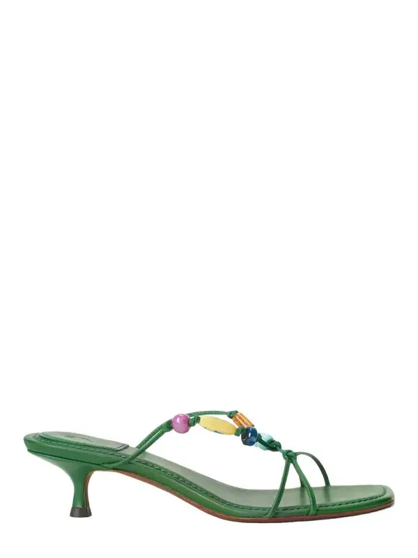 Polo Ralph Lauren 50mm Bead-detailed Leather Sandals - Green