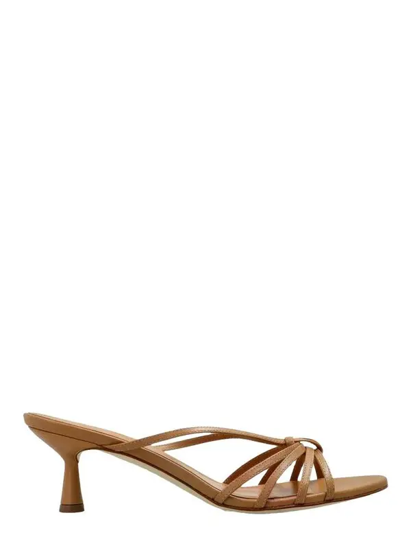 AeydĒ Nappa Leather Heeled Mules - Neutrals