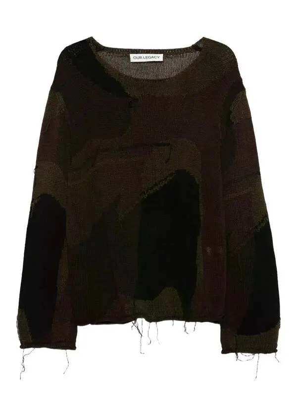 Our Legacy Rigid Popover Camouflage Knitted Sweater - Brown