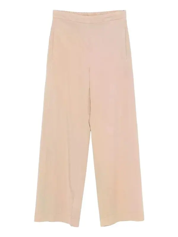 VIA MASINI 80 Silk Wide Leg Trousers - Neutrals