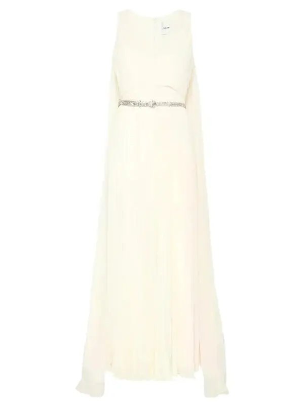 Roland Mouret Pleated V-neck Dress - Neutrals