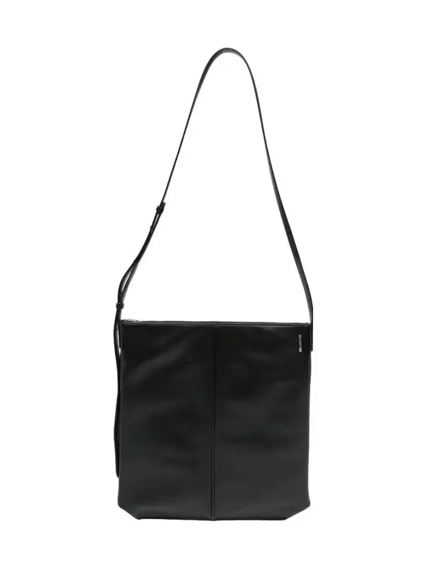 JIL SANDER Linea Zip Leather Crossbody Bag - Black