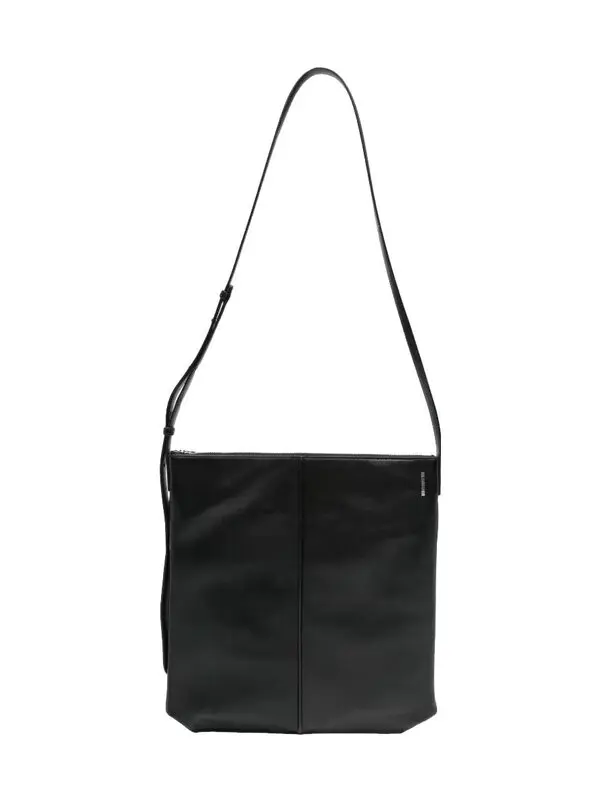 JIL SANDER Linea Zip Leather Crossbody Bag - Black